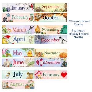 Watercolor Calendar Kit Bundle; Nature Themed Classroom Calendar ...