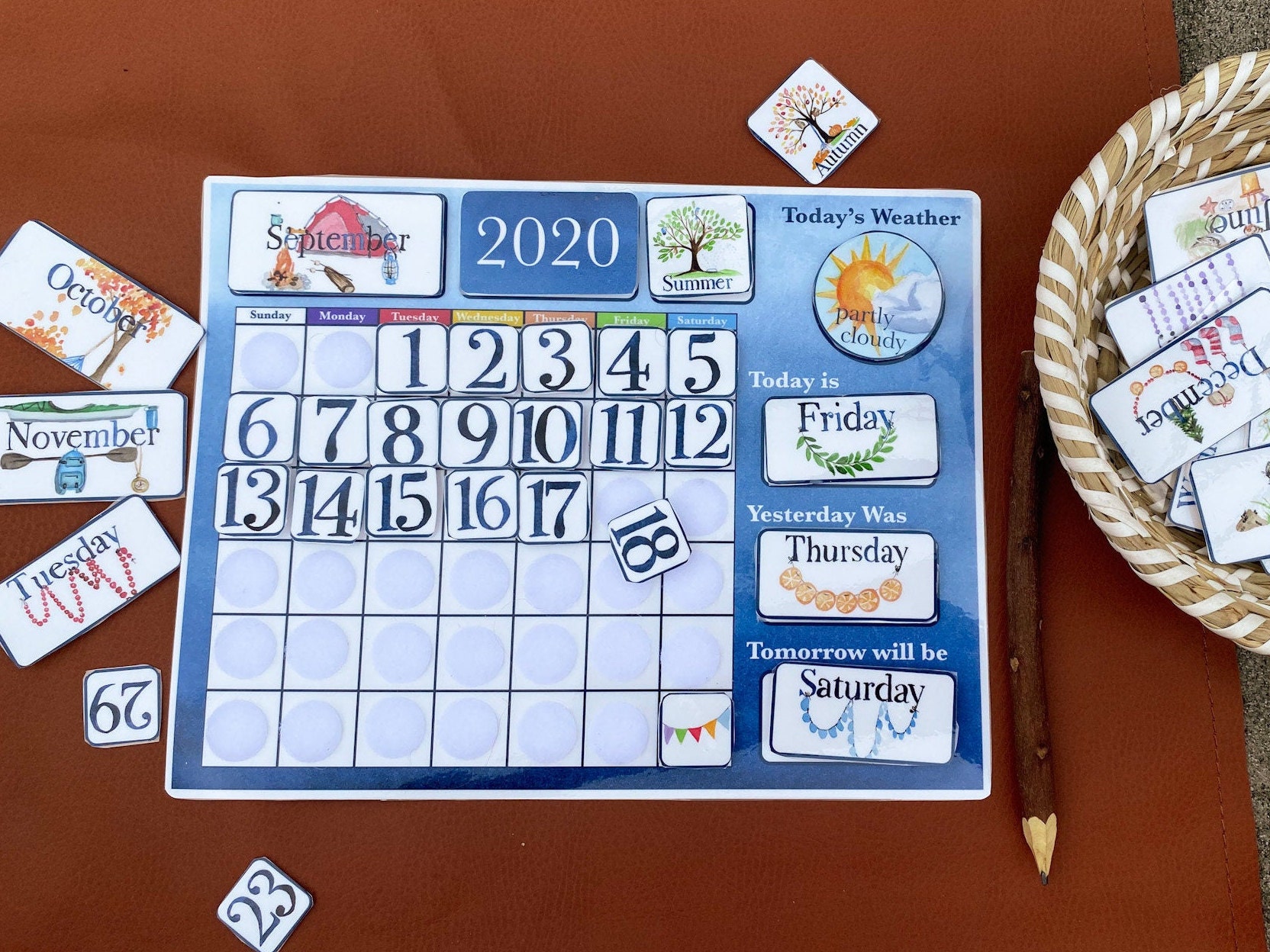 Digital Download Mini Watercolor Nature Calendar Kit 8.5x11in | Etsy