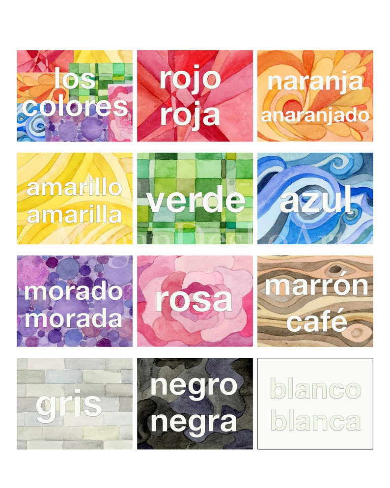 Digital Download Spanish Colors Spanish Color Flash Cards - Etsy