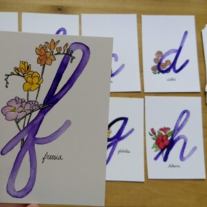 Digital Download Full Cursive Alphabet Cards and Print, Watercolor ...