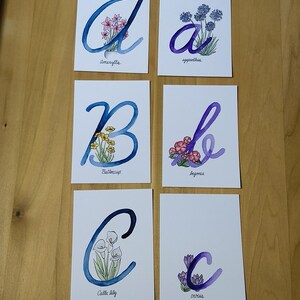 Digital Download Full Cursive Alphabet Cards and Print, Watercolor ...
