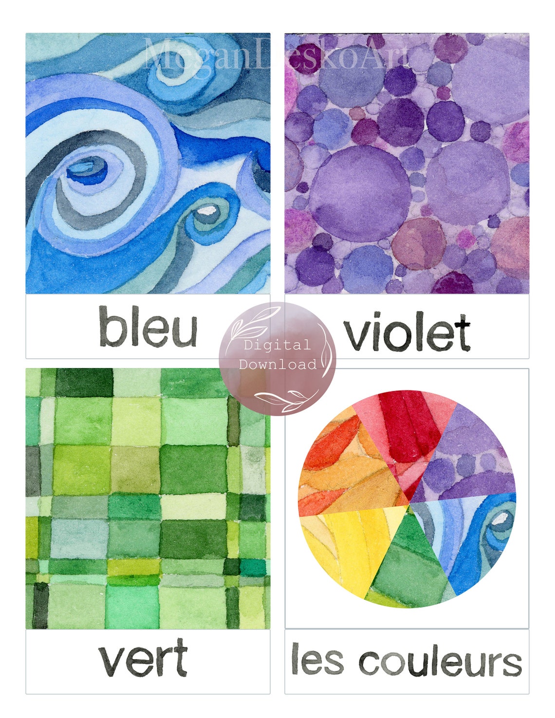 Digital Download 3 Part French Color Cards, Three Part Montessori ...
