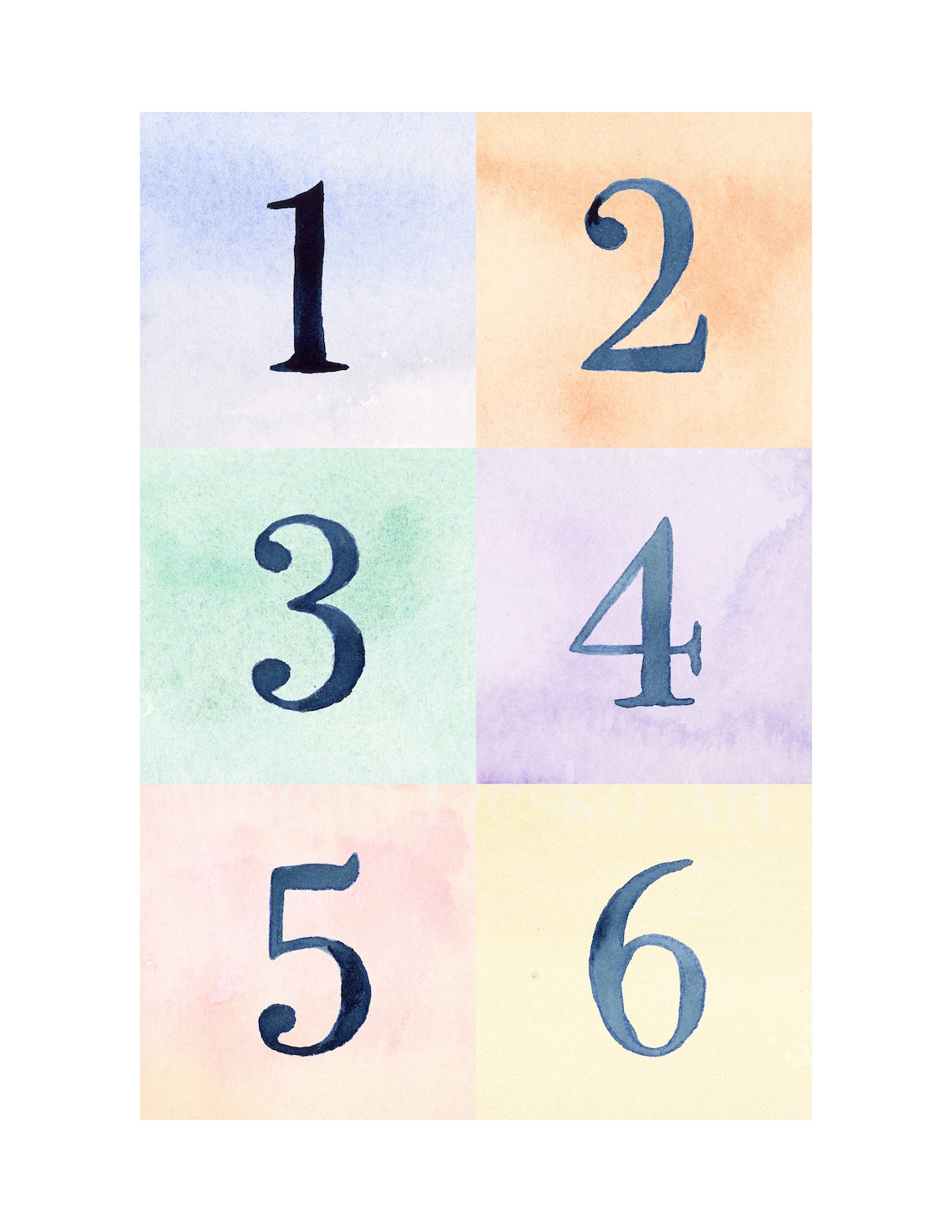 Digital Watercolor Hundreds Chart Printable Pastel Hundreds - Etsy