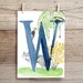Letter W Adventure in the Woods Watercolor Print, Letter W Initial Art ...