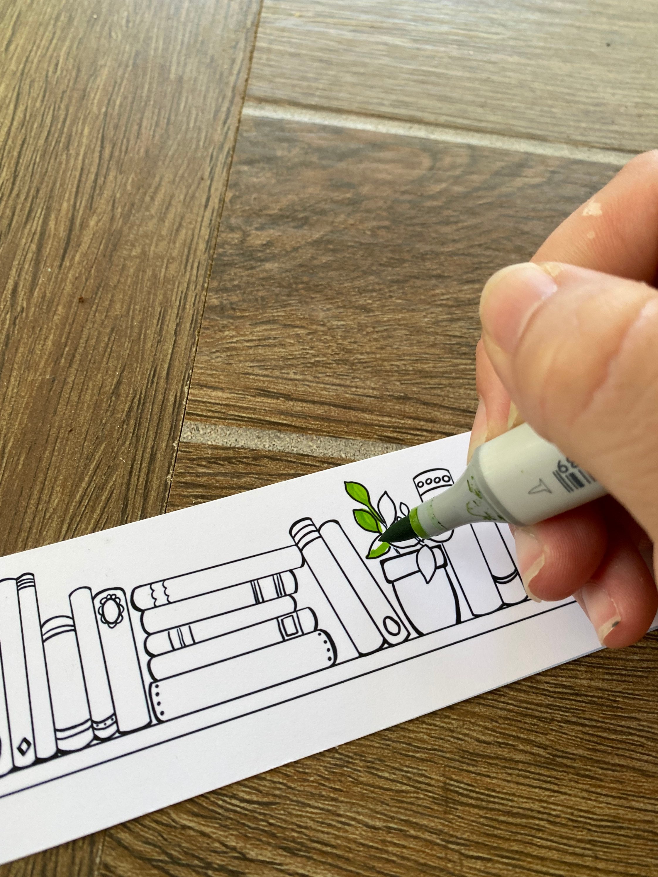 Bookshelf Reading Log Bookmark Printable; Color, Black & White, and ...