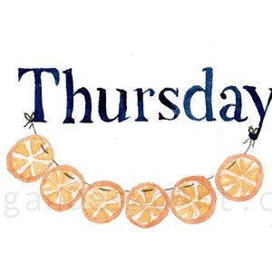 Digital Days of the Week 3.5x5 Watercolor Card, Waldorf Day of Week ...