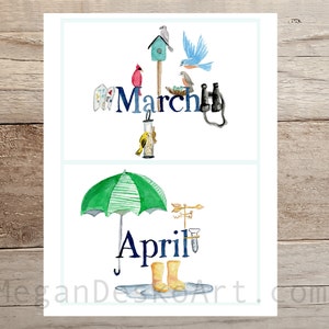 Digital Download Months, Nature Themed Month Cards, School Calendar ...
