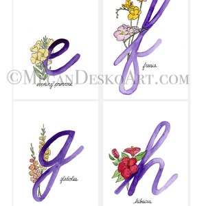 Digital Download Full Cursive Alphabet Cards and Print, Watercolor ...