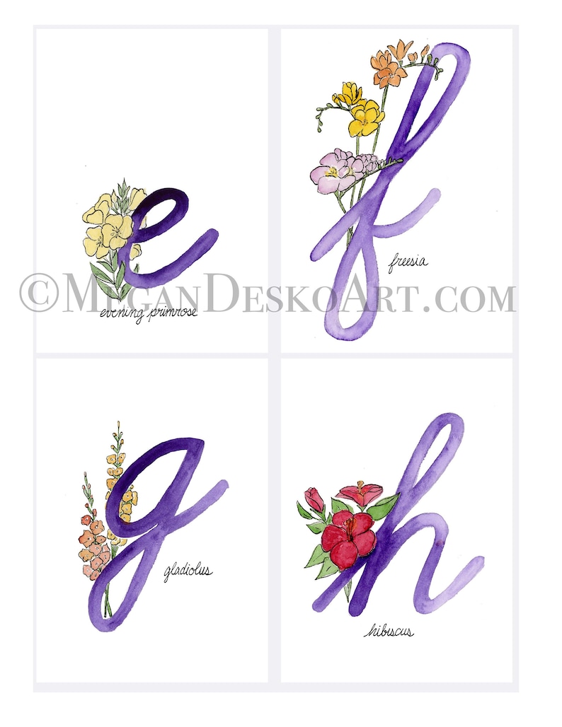Digital Download Full Cursive Alphabet Cards and Print - Etsy