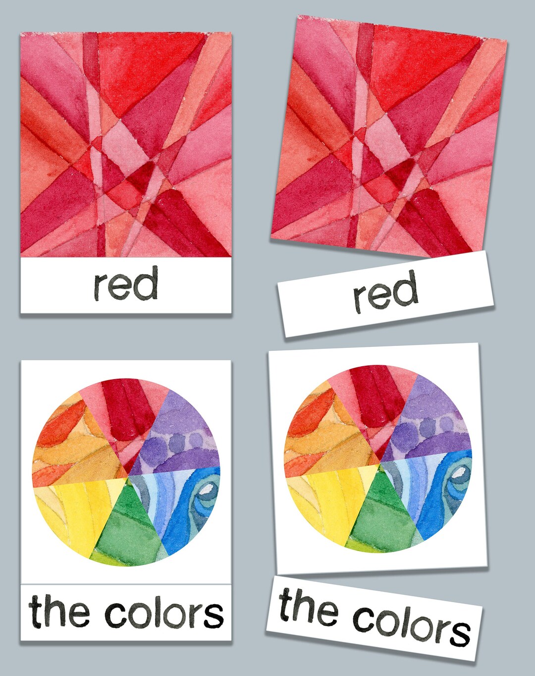 Digital Download 3 Part Color Cards, Three Part Montessori Color Cards ...