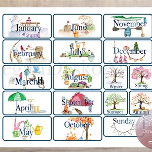 Digital Download Mini Watercolor Nature Calendar Kit 8.5x11in - Etsy Canada