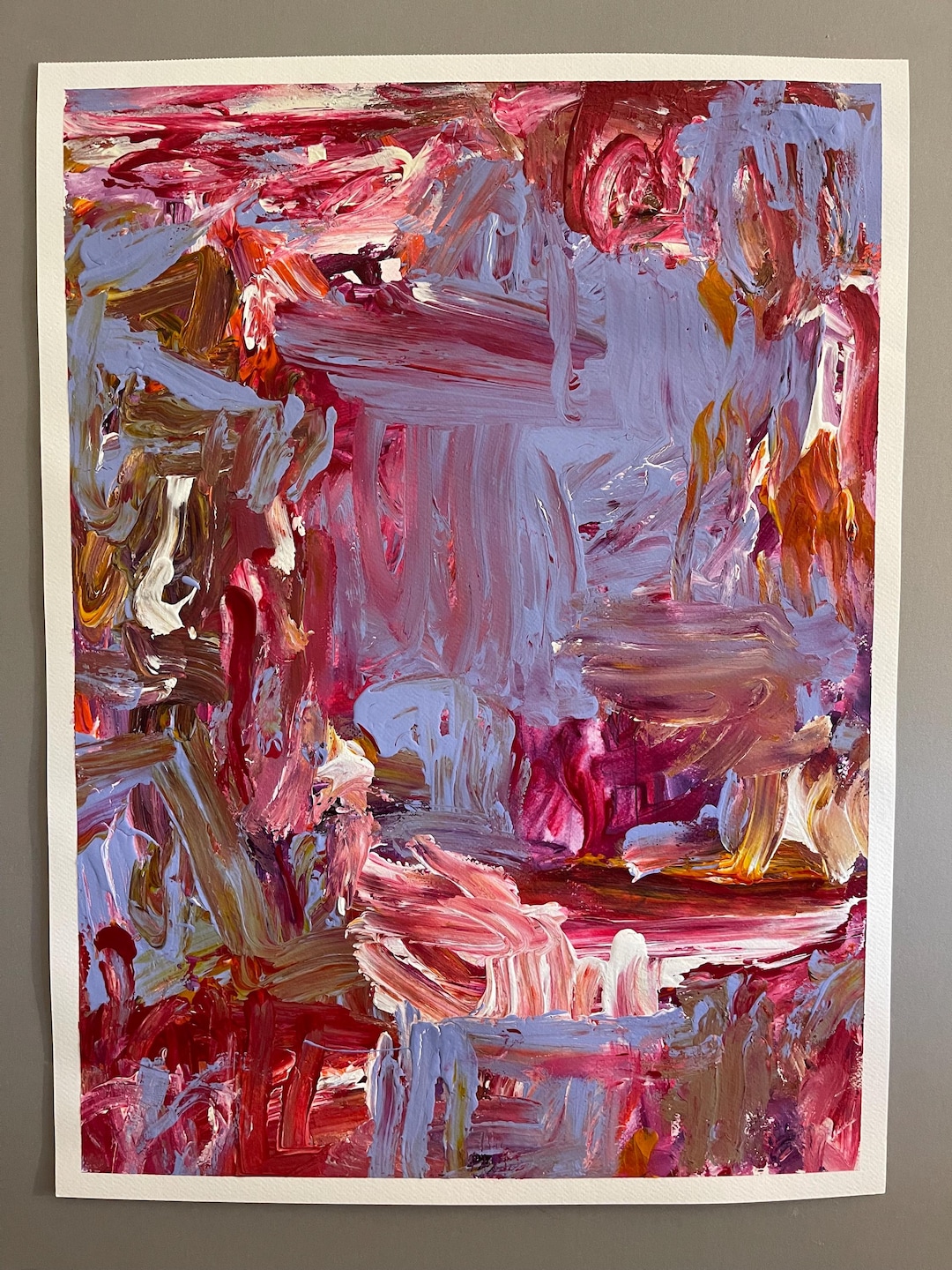 Indulgence Bold Abstract Painting: Rich Colors, Painterly Art (18x24 ...