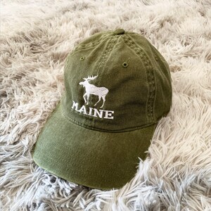 Maine State Moose Embroidered Cap, Washed Cap, Cotton Cap, - Etsy