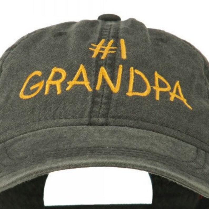 Number 1 Grandpa/number 1 Grandma Letters Embroidered Washed - Etsy