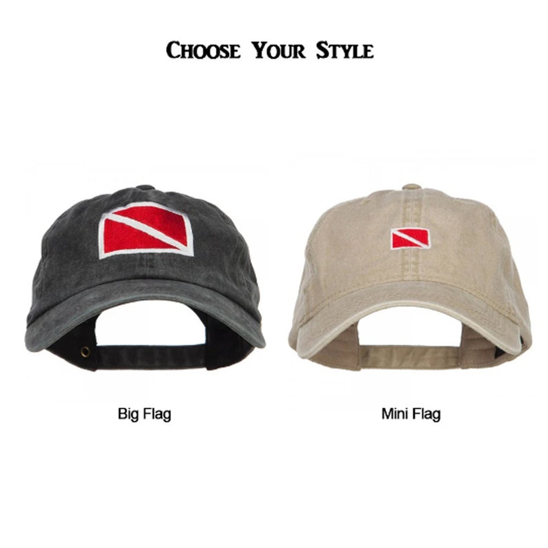 Scuba Dive Flag Embroidered Cotton Cap Washed Hat - Etsy