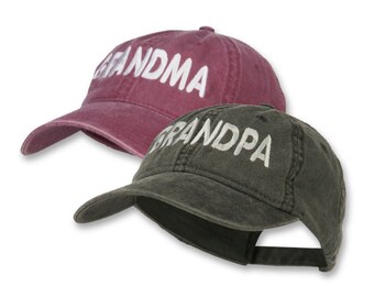 Number 1 Grandpa/number 1 Grandma Letters Embroidered Washed - Etsy