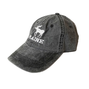 Maine State Moose Embroidered Cap, Washed Cap, Cotton Cap, - Etsy