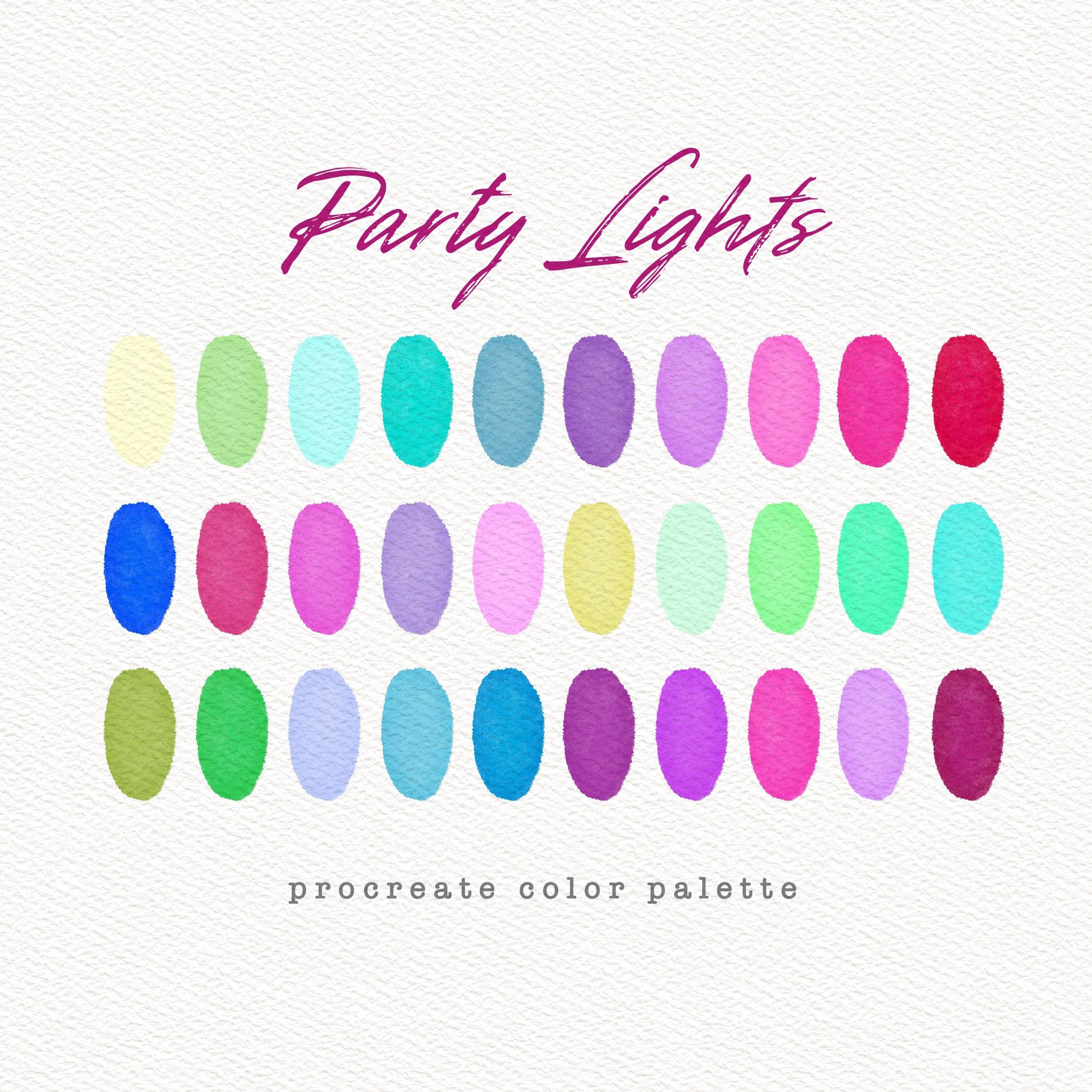 Party Lights Color Palette, Procreate Color Palette, Colour Palette ...