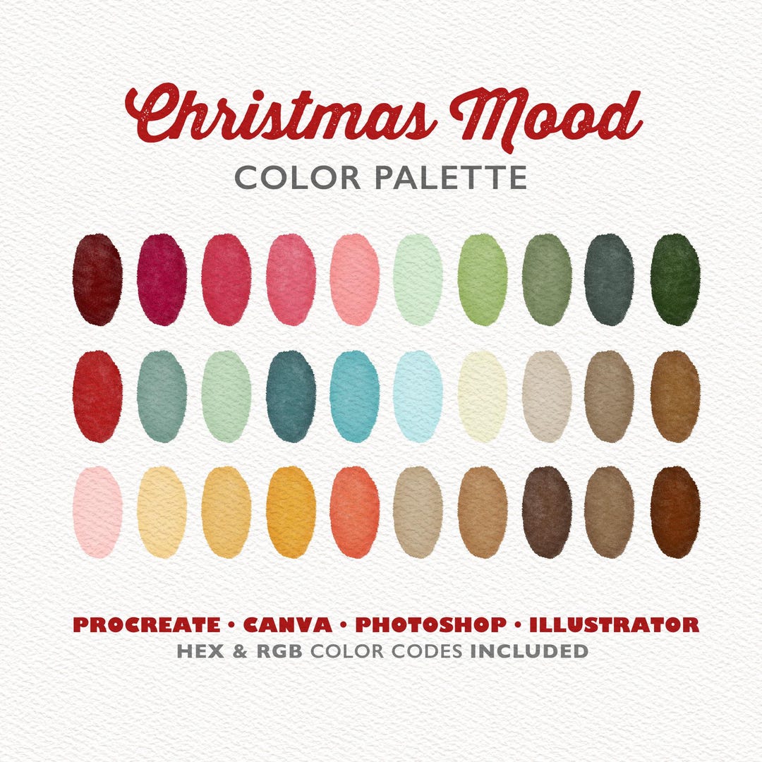 Christmas Color Palette, Procreate Color Palette, Colour Palette, Canva ...