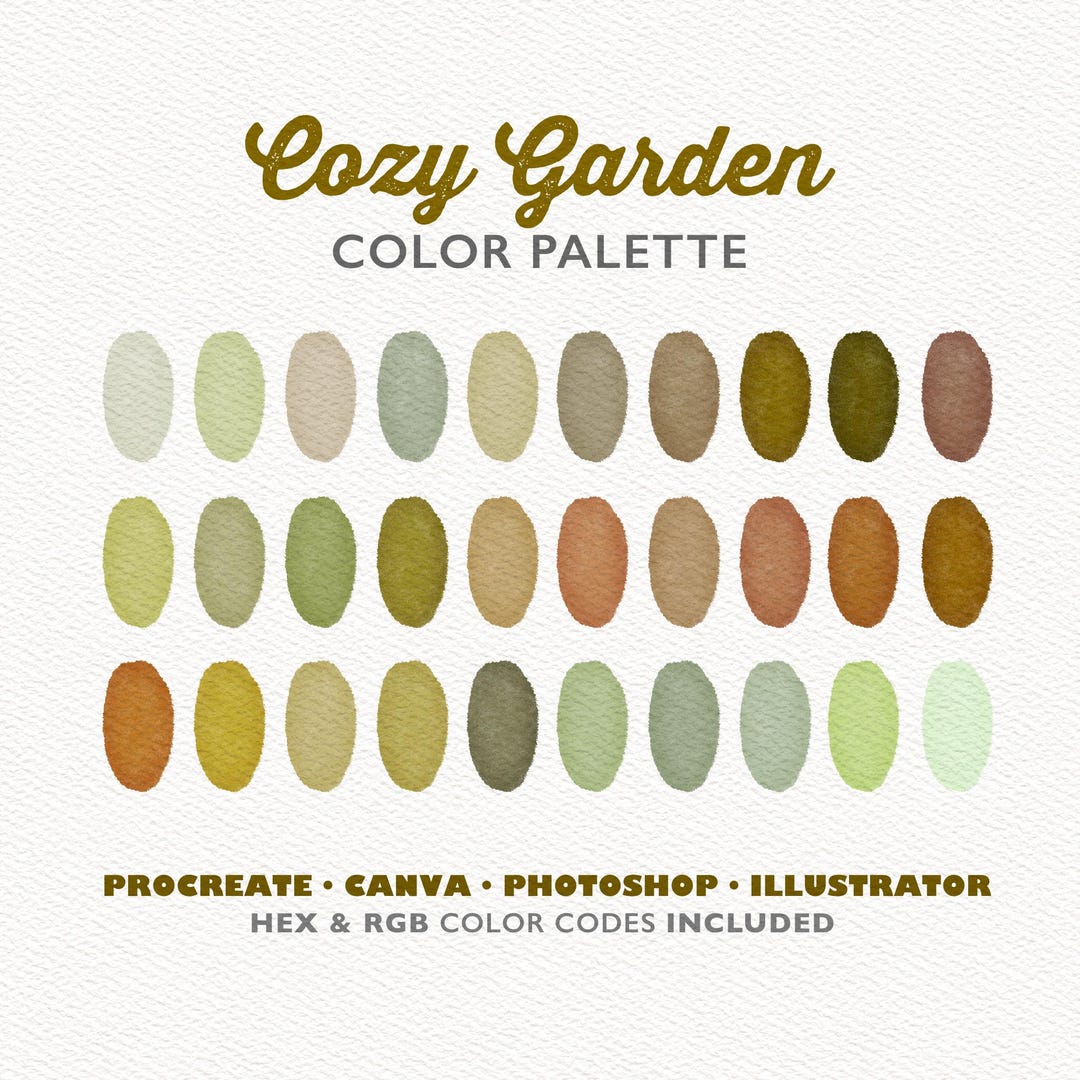 Procreate Color Palette, Canva Colors, Cozy Garden Color Palette ...