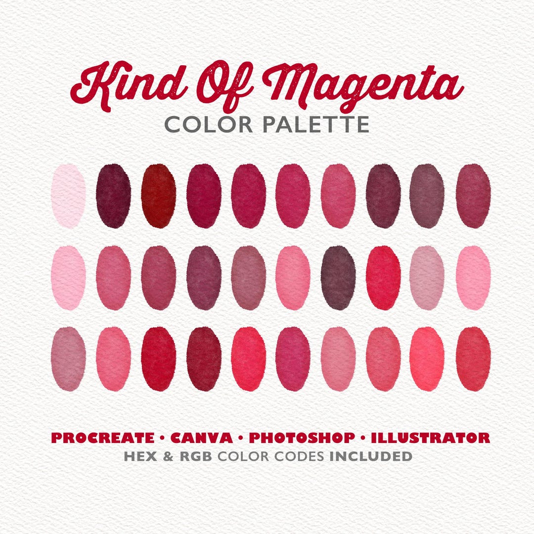 Procreate Color Palette, Canva Colors, Kind of Magenta Color Palette ...