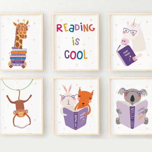 Reading Printable Set Nursery Printables Books Gallery Wall | Etsy