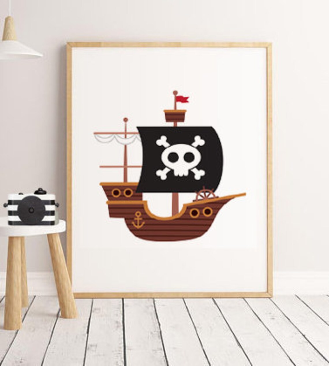 pirate-ship-wall-art-nursery-wall-art-pirate-decor-pirate-etsy