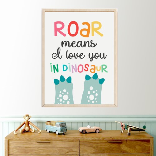 RAWR Means I Love You in Dinosaur Wall Art Digital Download - Etsy