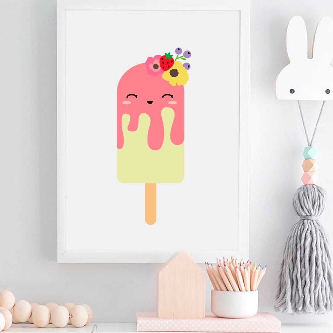 Popsicle Art Popsicle Print Icecream Decor Ice Cream Wall - Etsy
