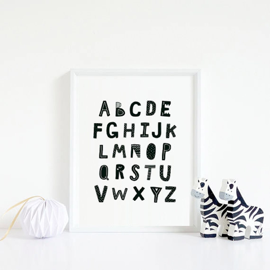 Monochrome Scandinavian Alphabet ABC Alphabet Letters - Etsy