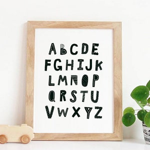 Monochrome Scandinavian Alphabet ABC Alphabet Letters - Etsy