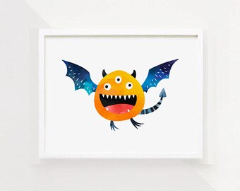 Cute Monster Art | Etsy