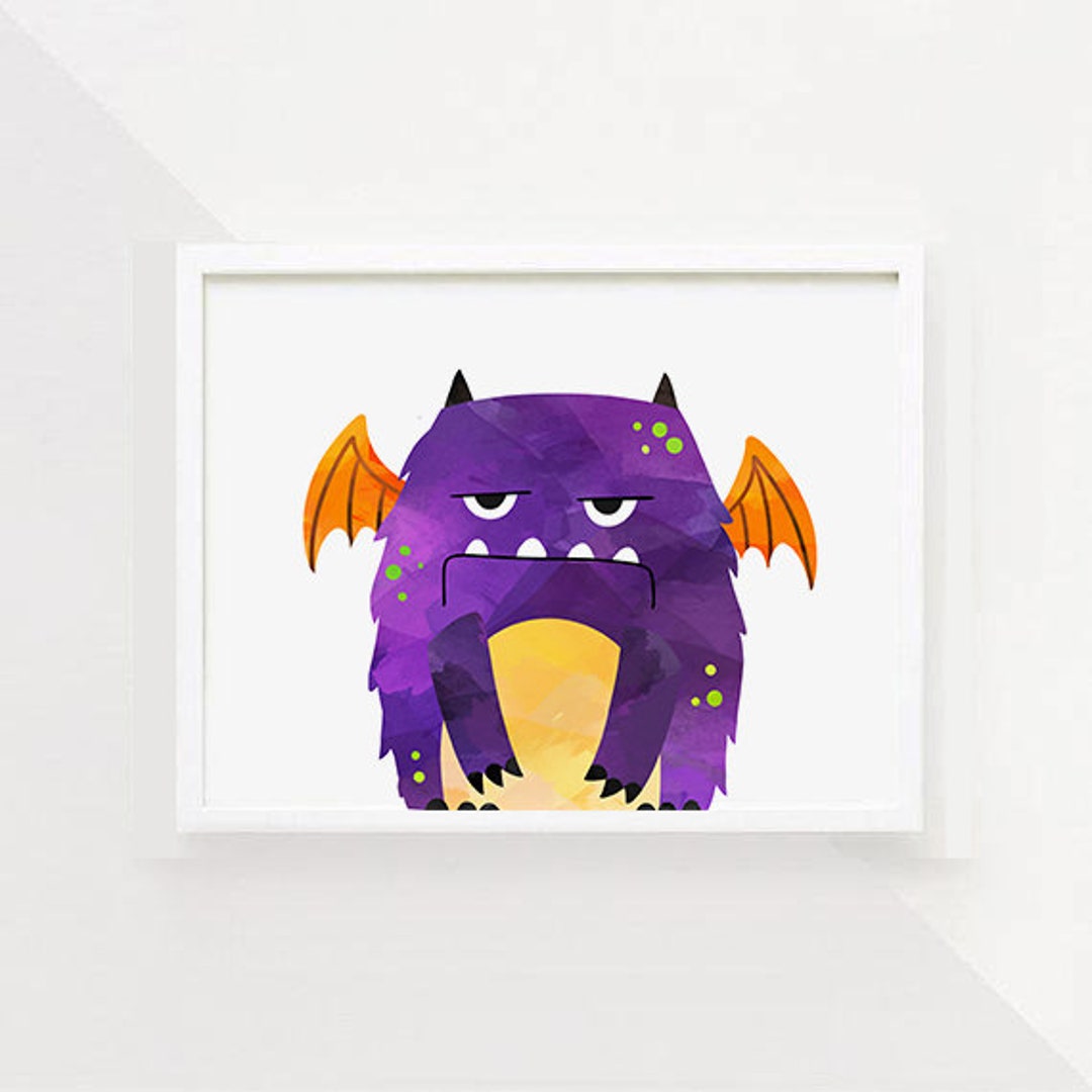 Cute Monster Print Cute Monster Art Kids Room Wall Art - Etsy
