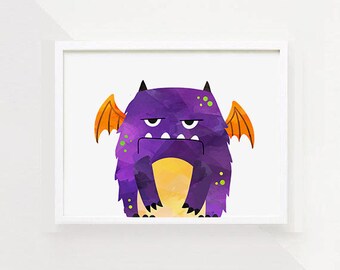 Cute Monster Print - Etsy