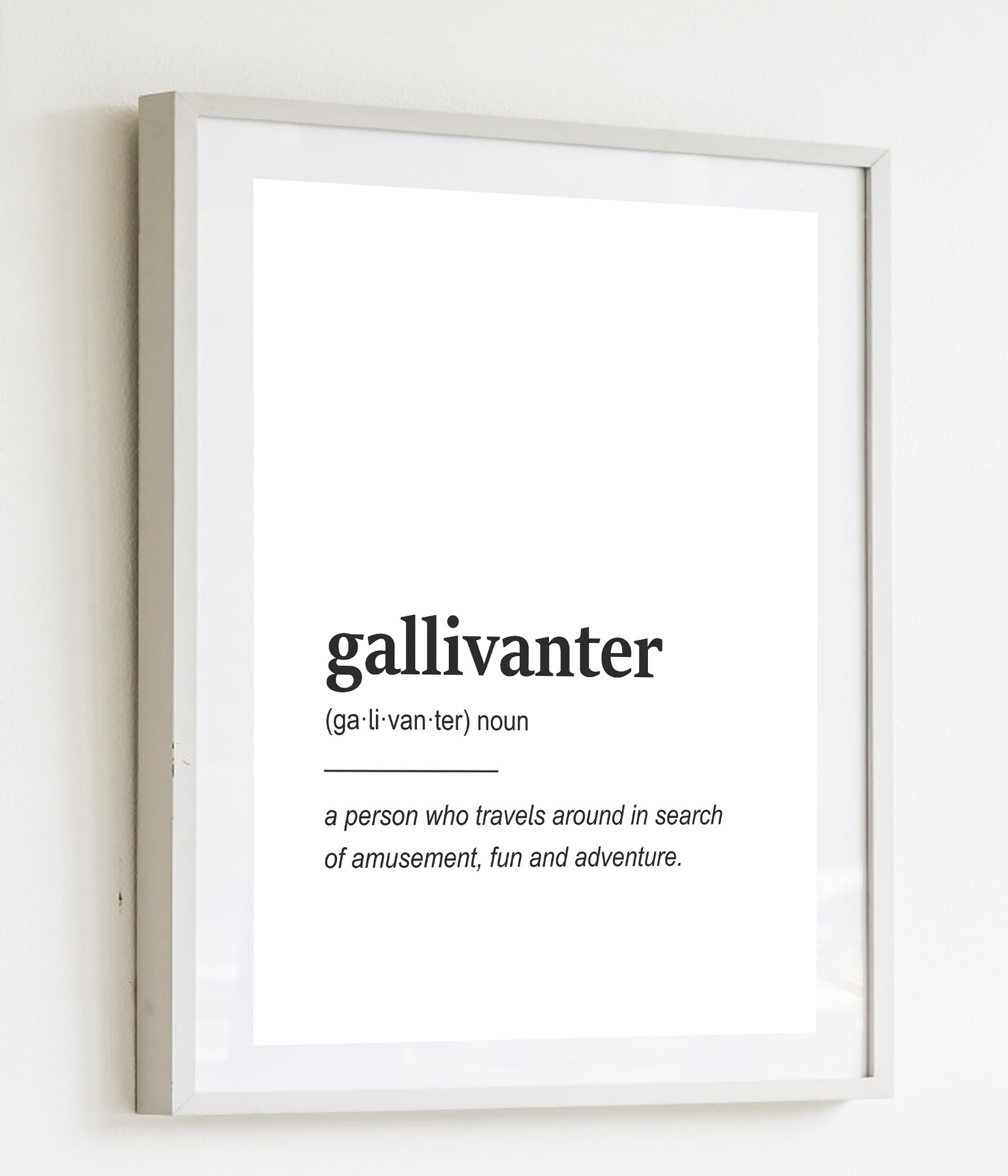 Gallivanter Definition Minimalist Definition Print Travel - Etsy