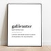 Gallivanter Definition Minimalist Definition Print Travel - Etsy