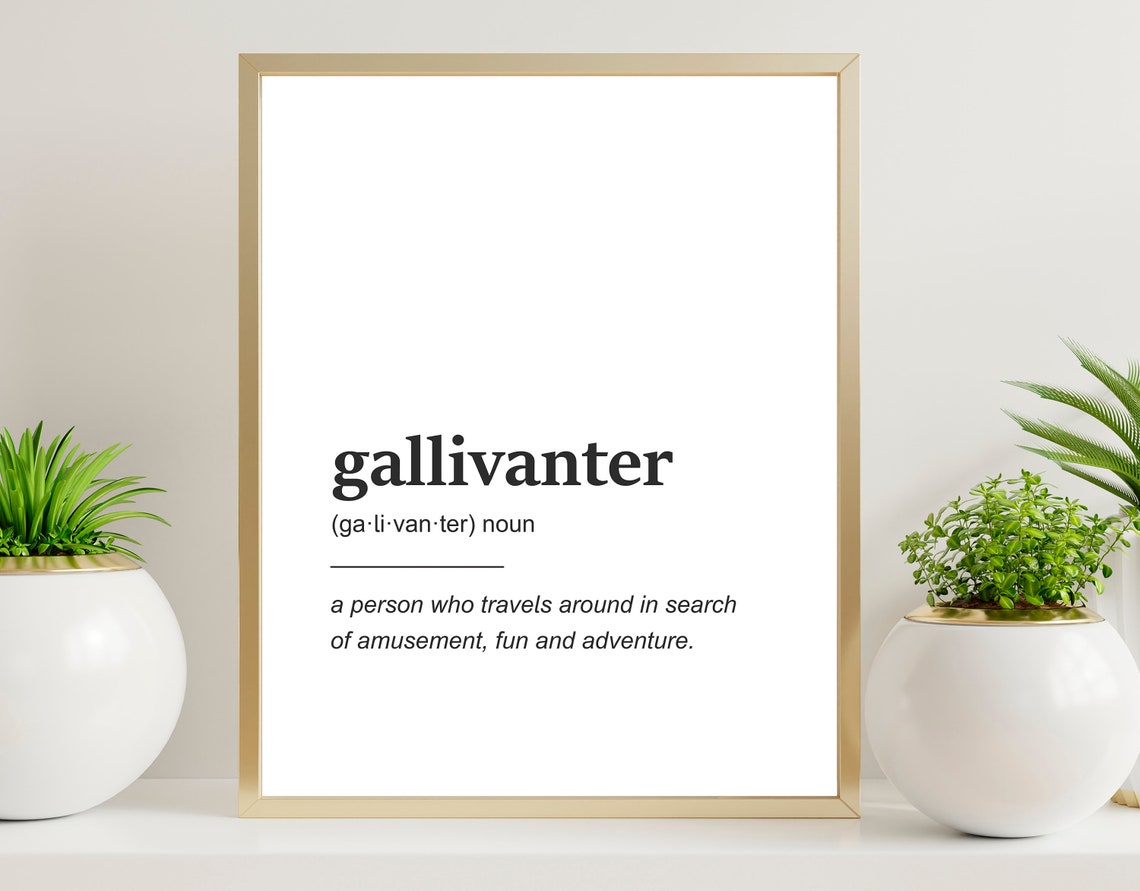 Gallivanter Definition Minimalist Definition Print Travel - Etsy