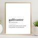 Gallivanter Definition Minimalist Definition Print Travel - Etsy