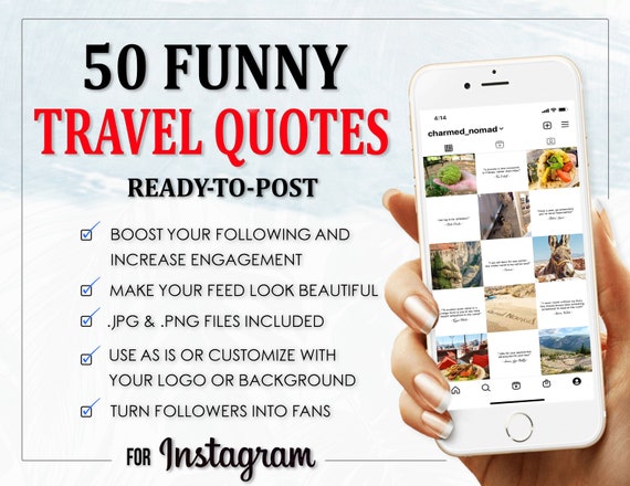 50 Funny Travel Quotes for Instagram Ready to Post Travel | Etsy