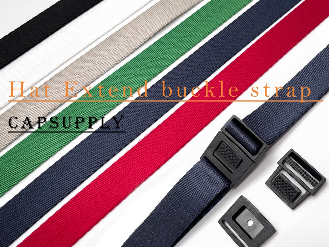 Cap Extend Cap Plastic 5 Panel Camp Hat Buckle & Nylon Strap Set Fix ...