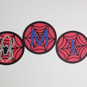 Spider Banner| Sprider Name Banner| Spider Birthday| Red Banner| Boy ...