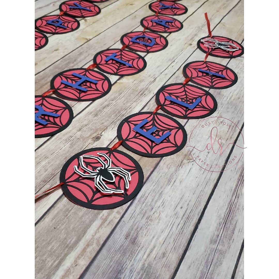 Spider Banner| Sprider Name Banner| Spider Birthday| Red Banner| Boy ...
