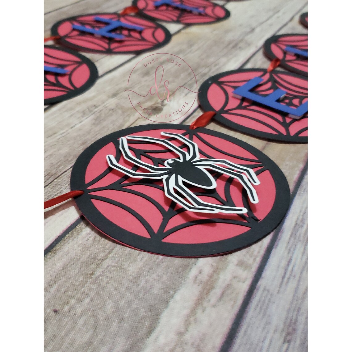 Spider Banner| Sprider Name Banner| Spider Birthday| Red Banner| Boy ...