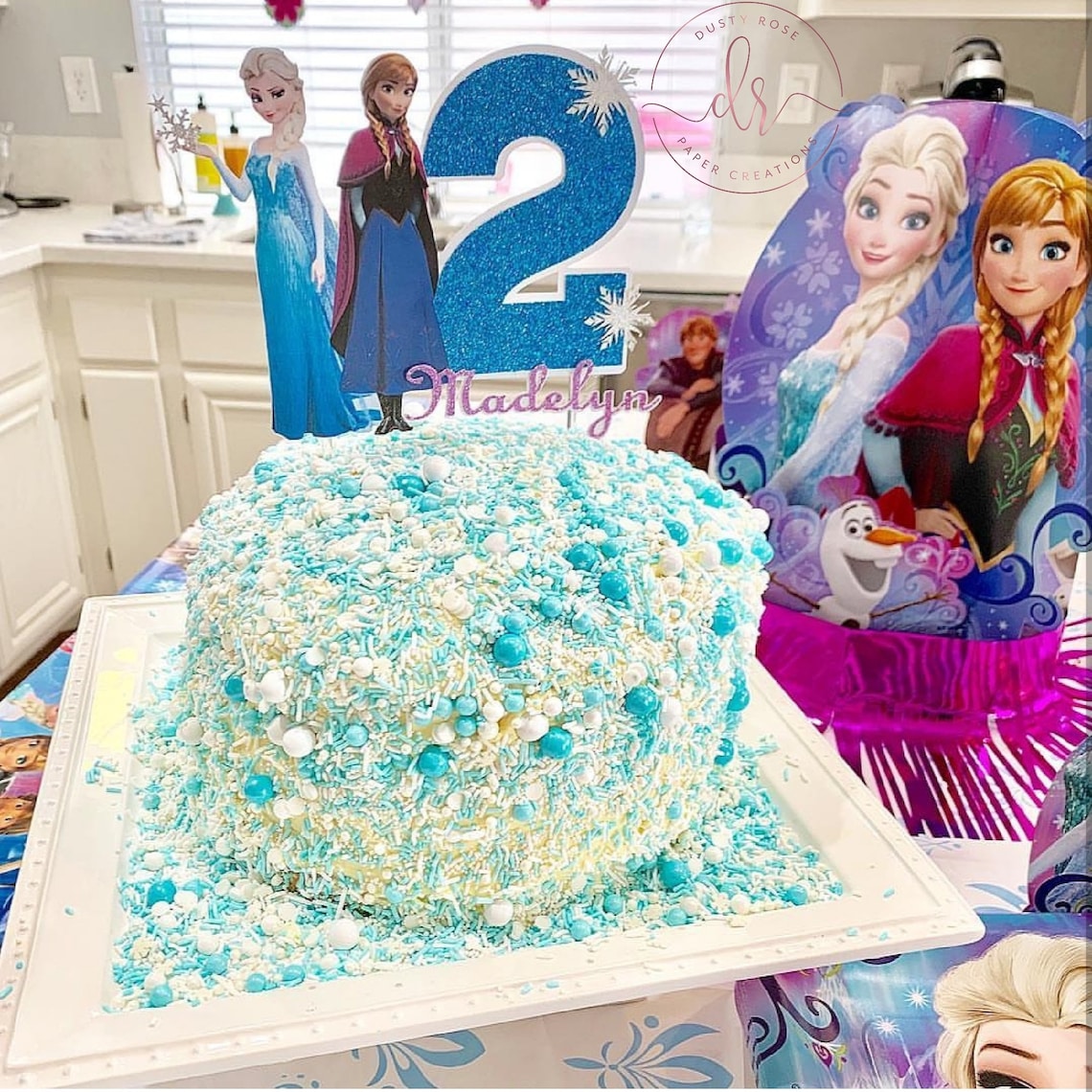 Personalized Frozen Cake Topper: Anna, Elsa, and Age - Etsy