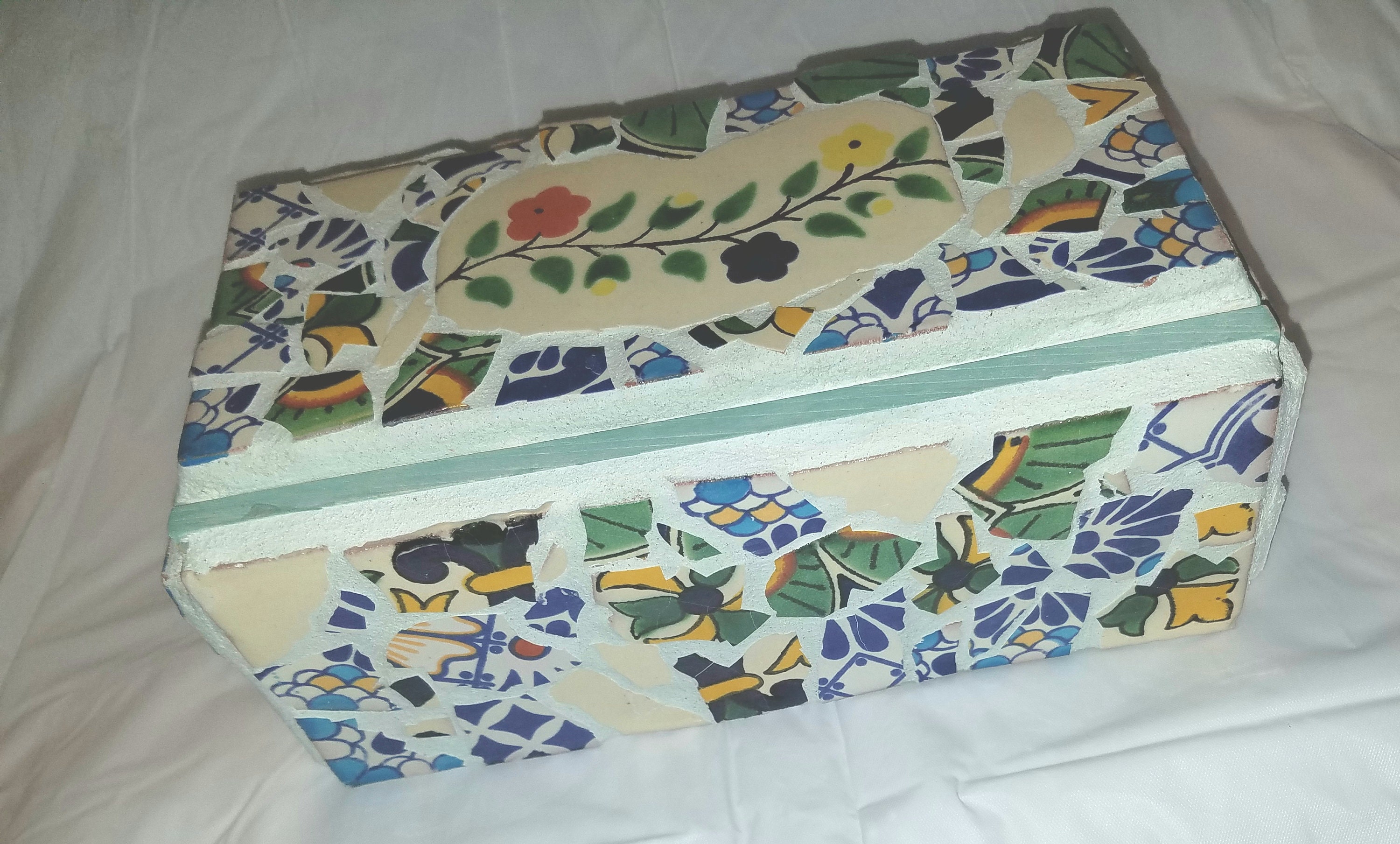 Mexican Talavera Tile Mosaic Box With Sliding Lid Made With Authentic ...