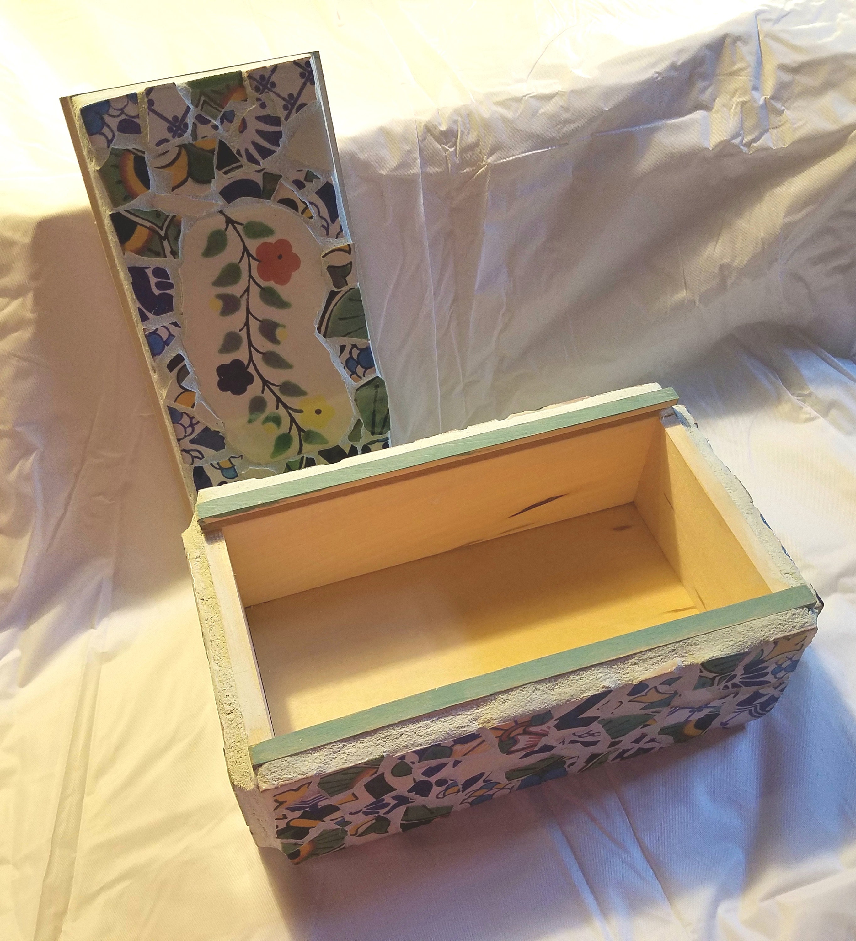Mexican Talavera Tile Mosaic Box With Sliding Lid Made With Authentic ...