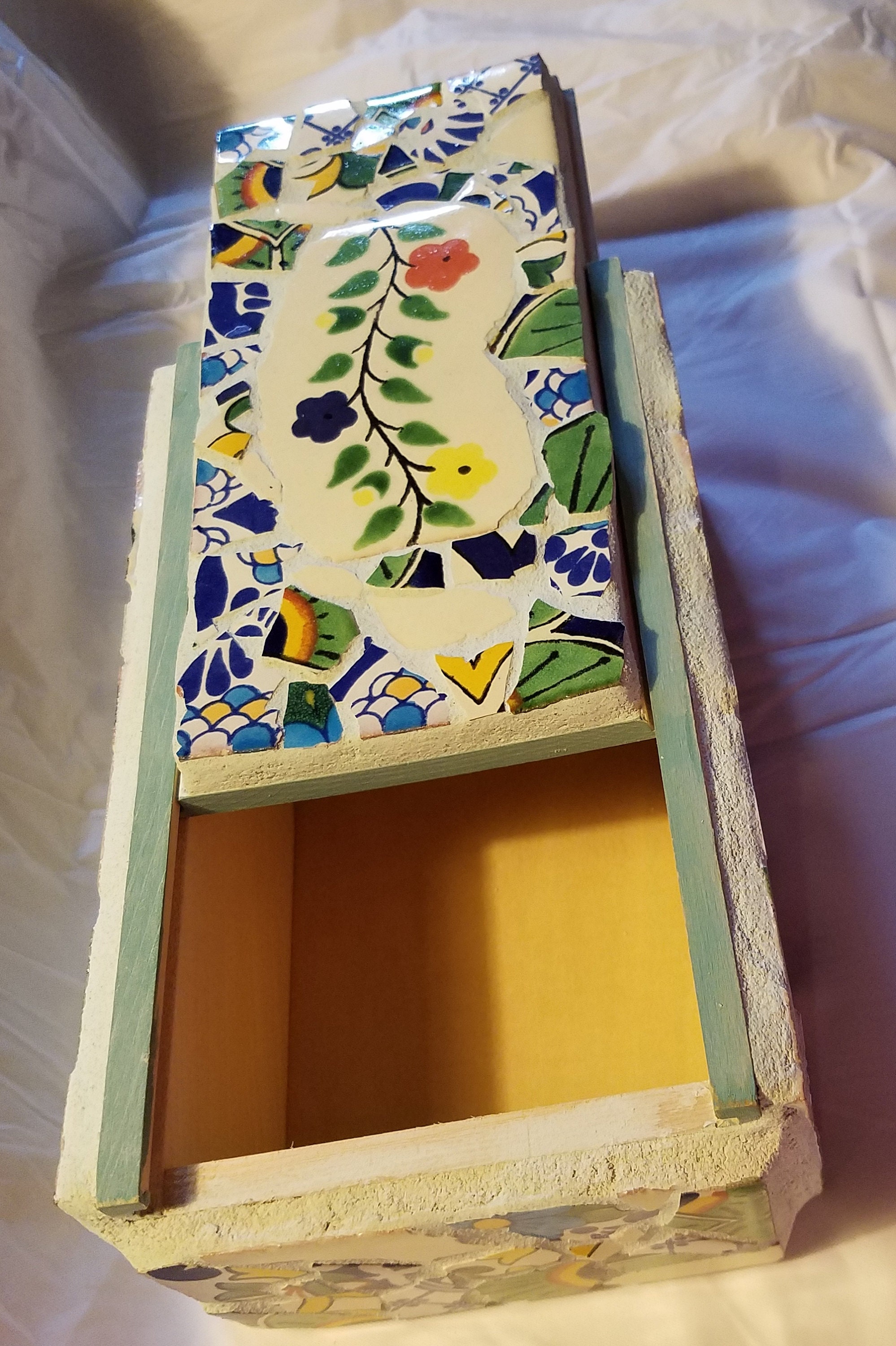 Mexican Talavera Tile Mosaic Box With Sliding Lid Made With Authentic ...