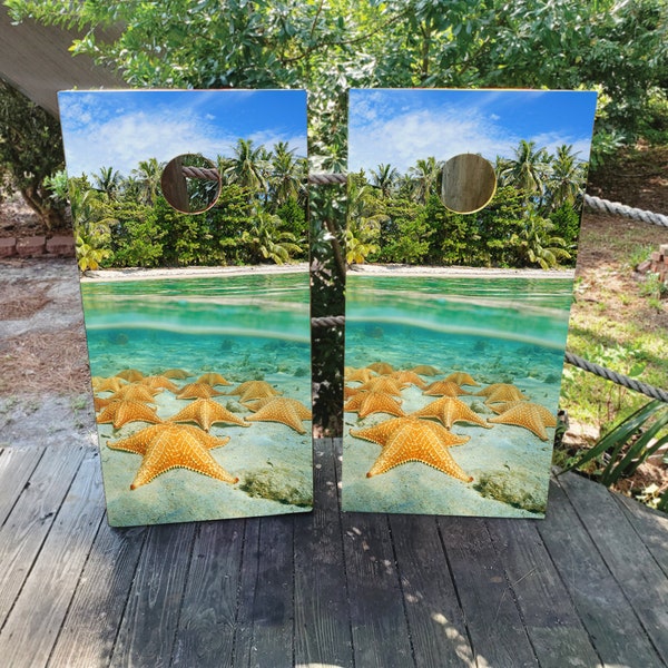 Beach Themed Cornhole Decals - Etsy