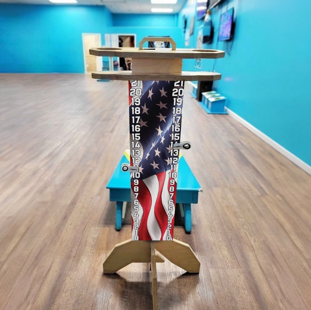 Waving American Flag Cornhole Scoretower Score Keeping System / Custom ...