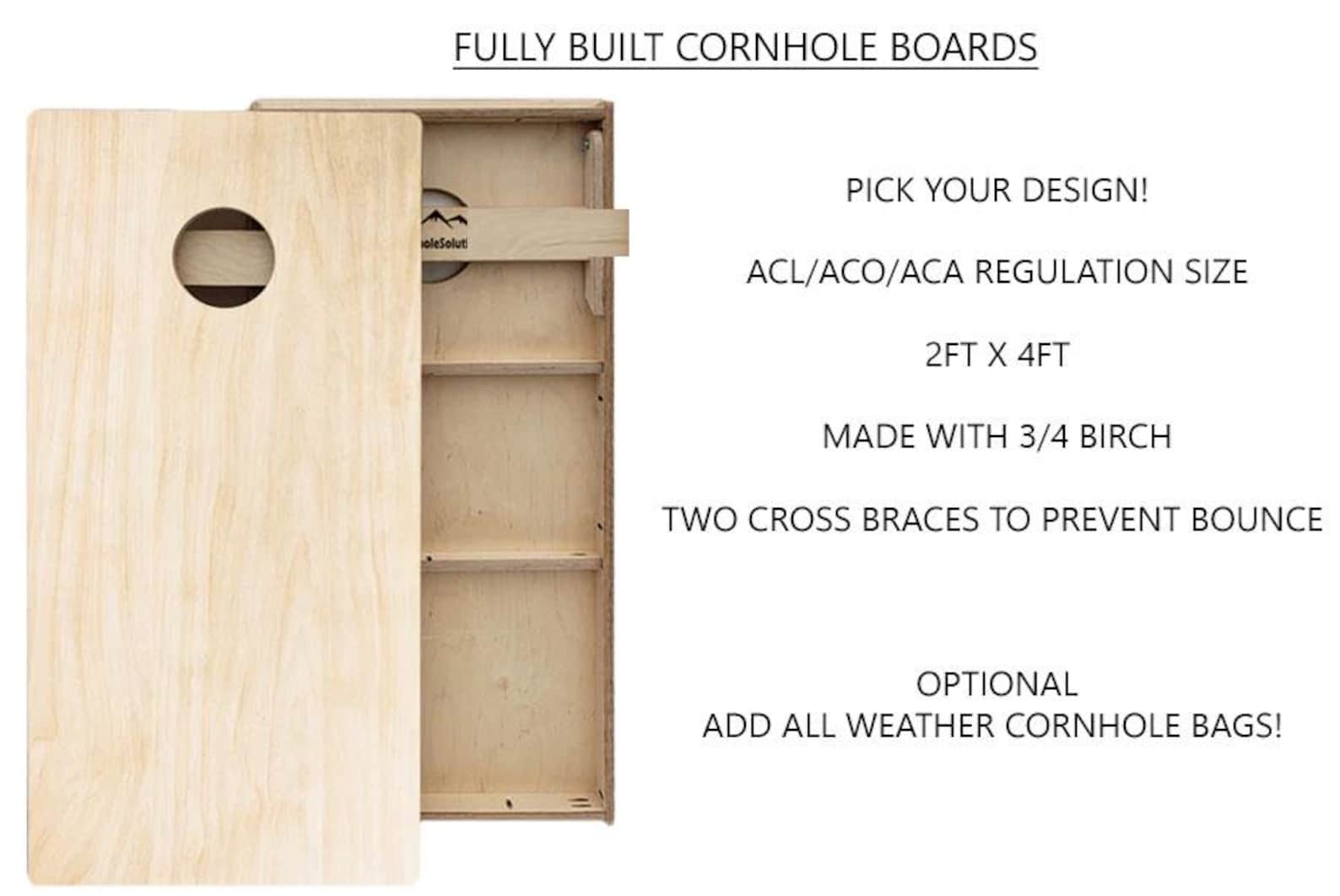 Cornhole Boards - Wood Grain Design Collection / Regulation Size ...
